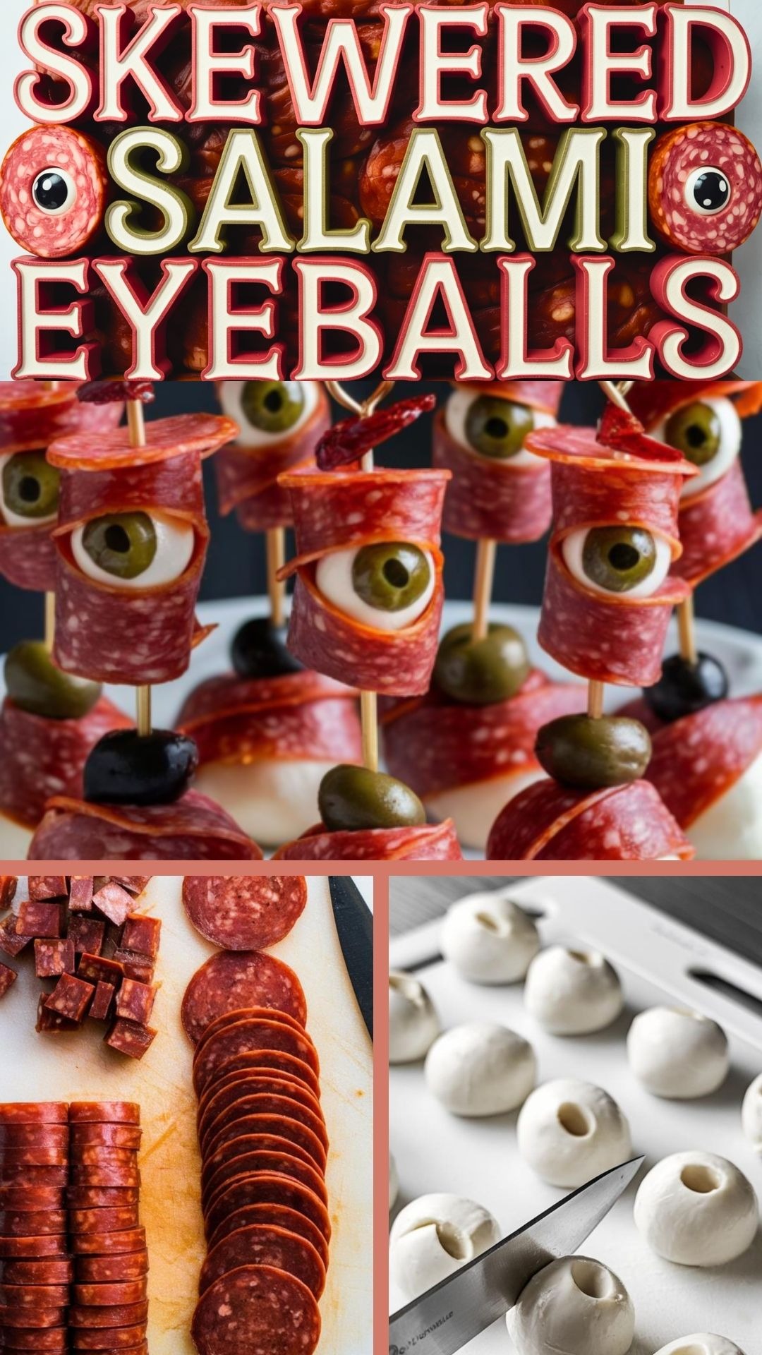 Creepy Skewered Salami Eyeballs: Quick & Easy Halloween Appetizer