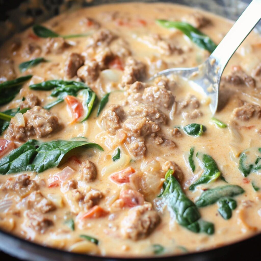 Creamy Sausage & Spinach Pasta: Quick, Easy, and Cooked in Just 20 Minutes!