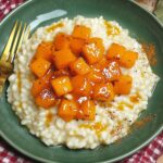 Creamy Christmas Risotto with Caramelized Pumpkin and Almond Cream