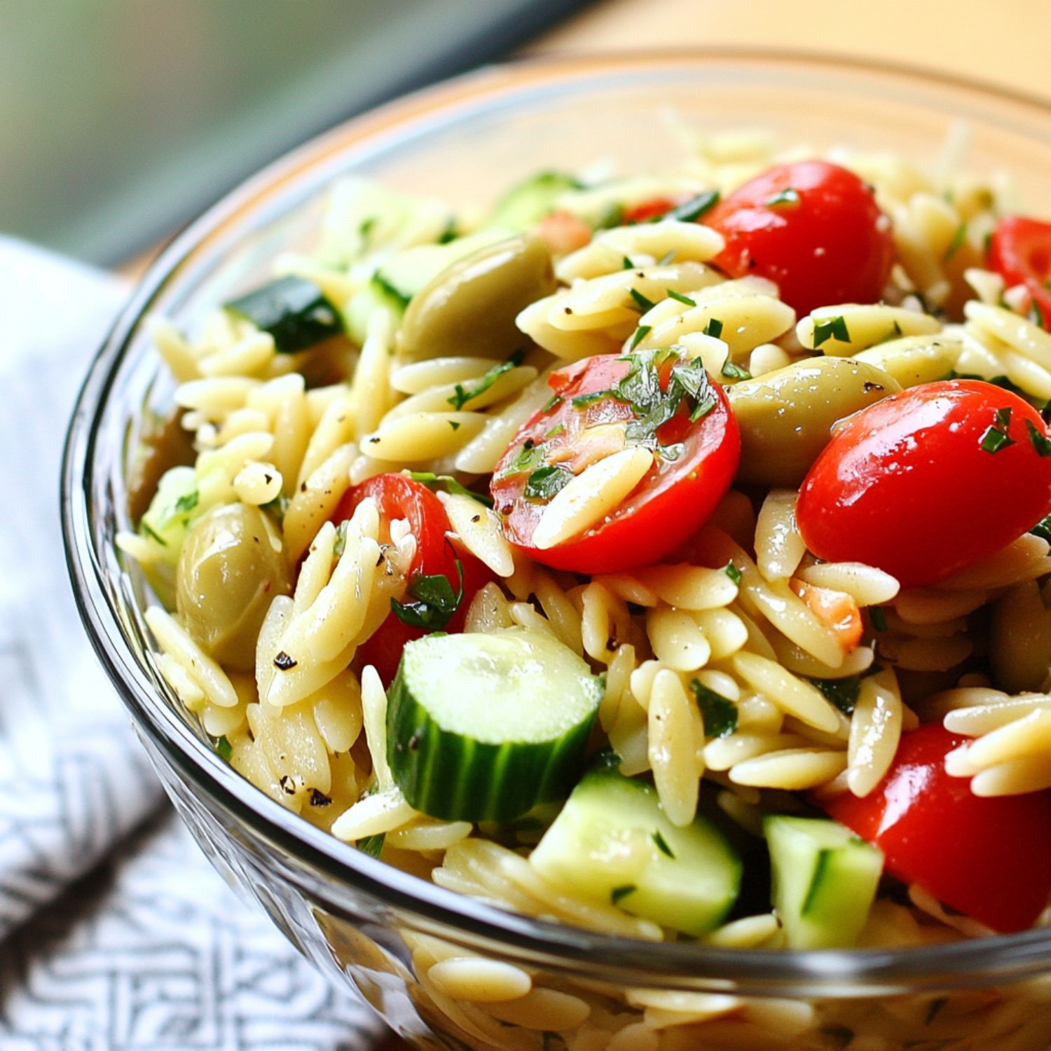 Mediterranean Orzo Pasta Salad with Cucumber, Tomato & Lemon – A ...