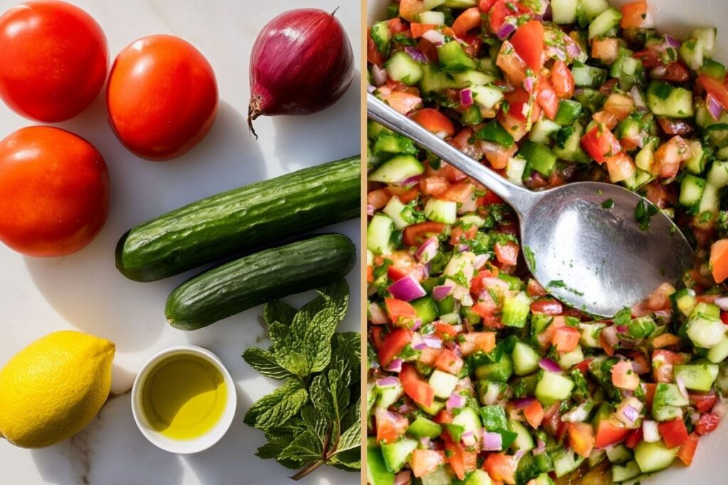 Shirazi Salad Recipe – A Fresh Persian Cucumber Tomato Salad from ...