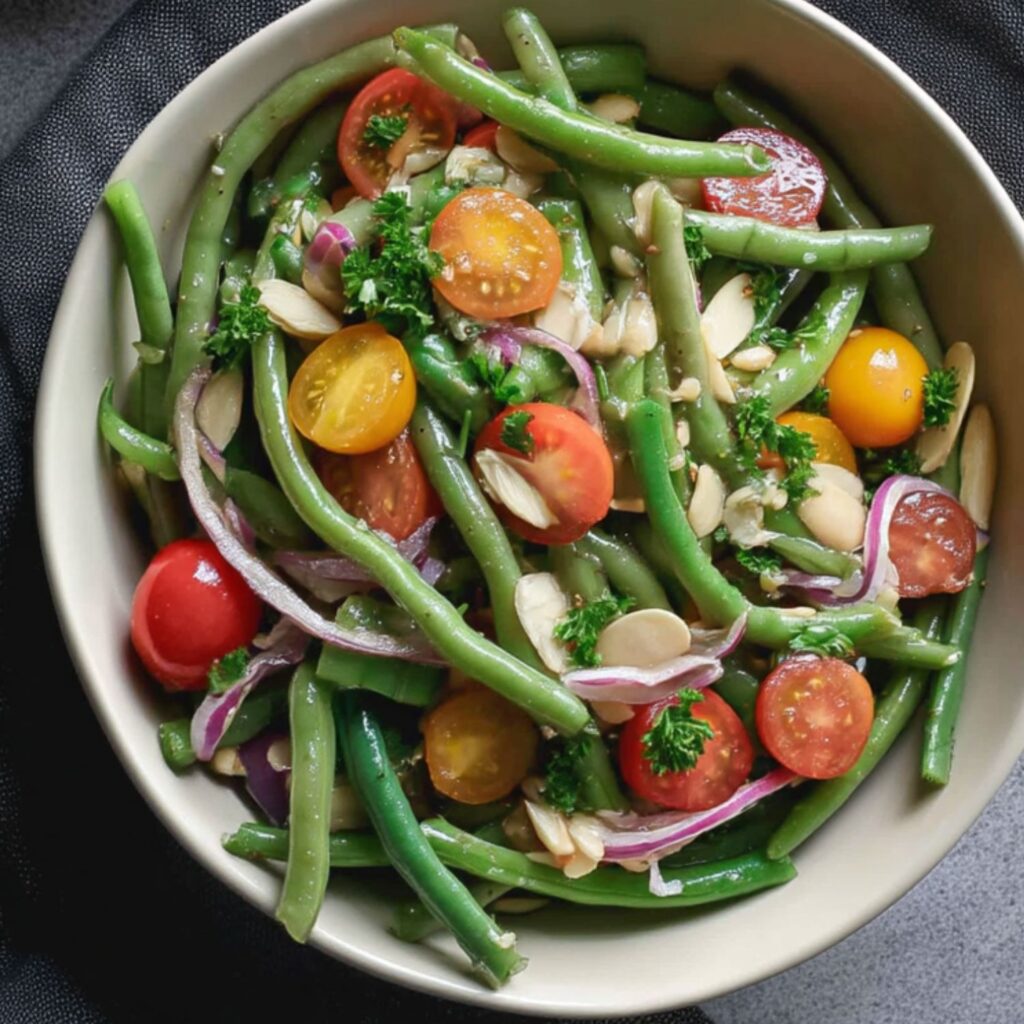 Cold Italian String Bean Salad with Tomatoes & Almonds – Light, Crunchy ...