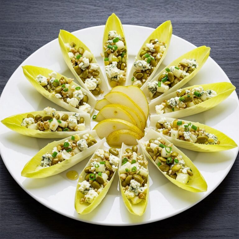 Elegant Endive Petals Salad with Pear, Blue Cheese & Easy Shallot ...