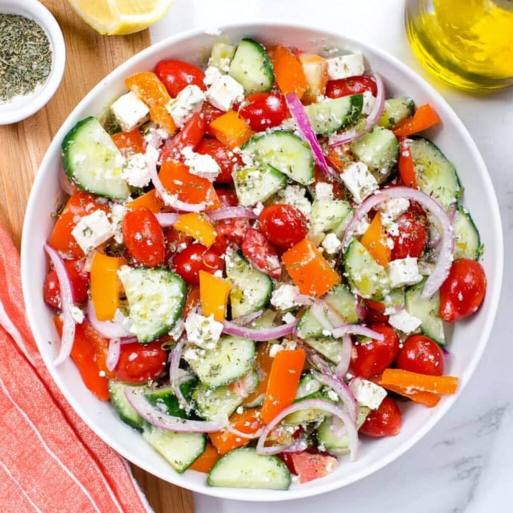 Simple Greek Salad (No Lettuce): Authentic Greek Summer Salad Recipe ...
