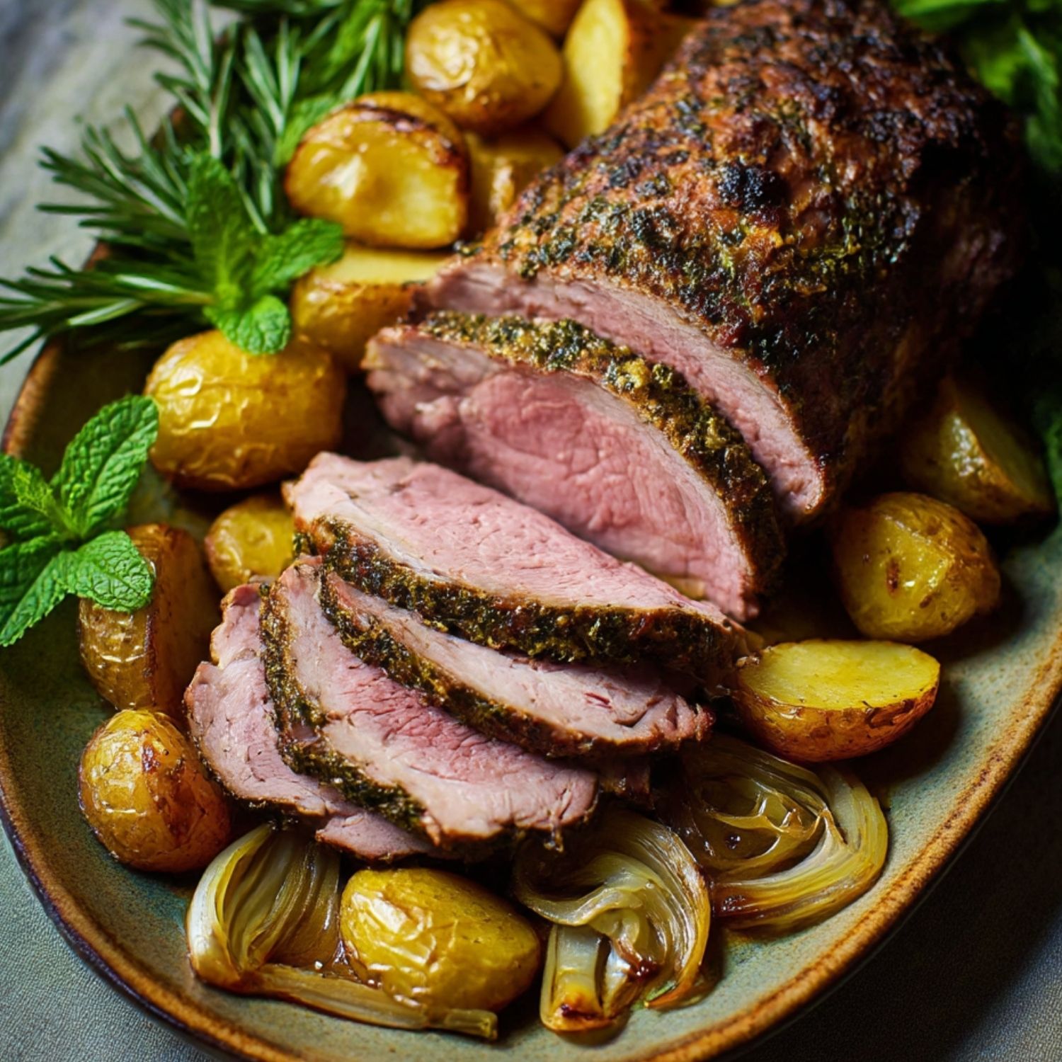 Easter Leg of Lamb – Foolproof Garlic Herb Roast with Crispy Potatoes ...