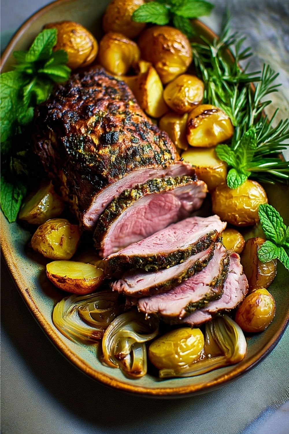 Easter Leg of Lamb – Foolproof Garlic Herb Roast with Crispy Potatoes ...